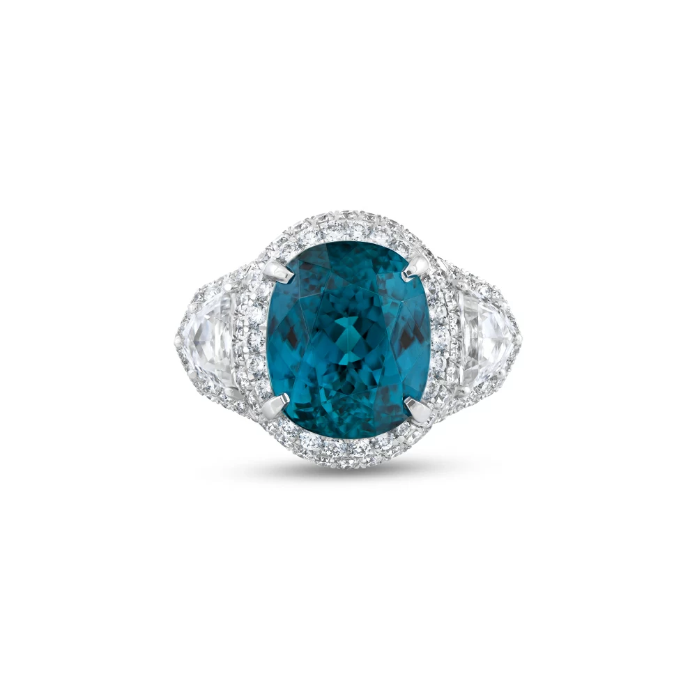Blue Zircon & Diamond Ring | Wixon Jewelers