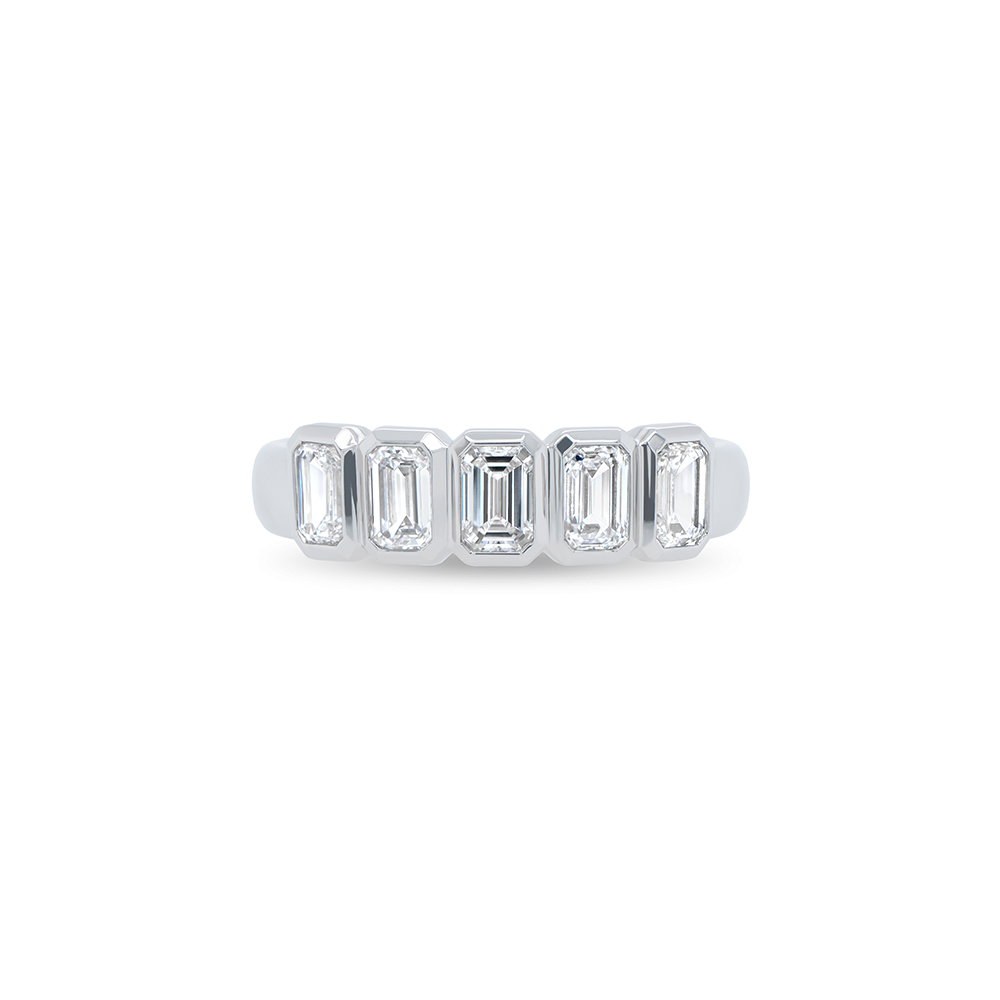 Bezel-Set Emerald-Cut Diamond Band | Wixon Jewelers